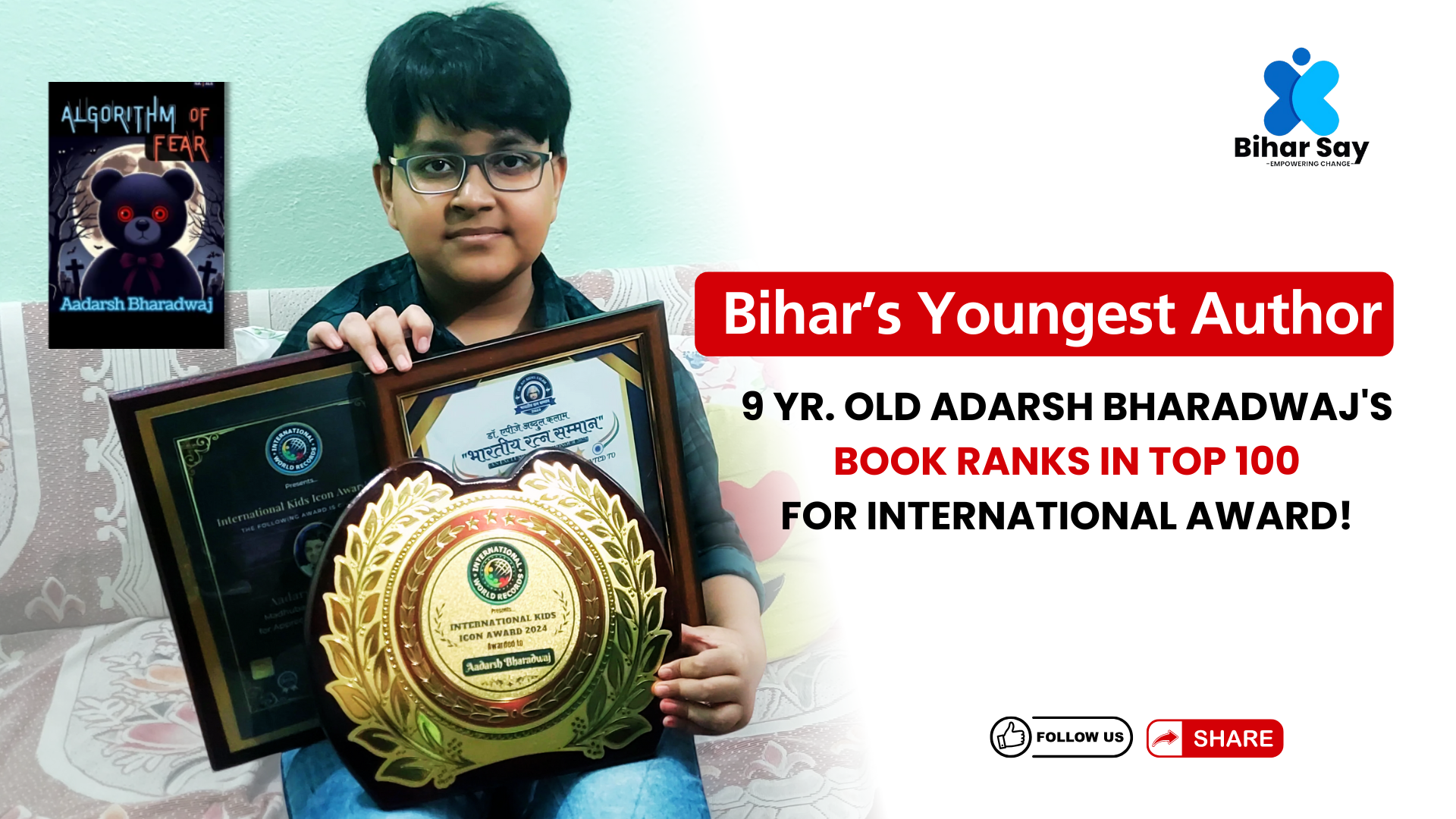 9-Year-Old Adarsh Bharadwaj’s Book Selected for International Award ...